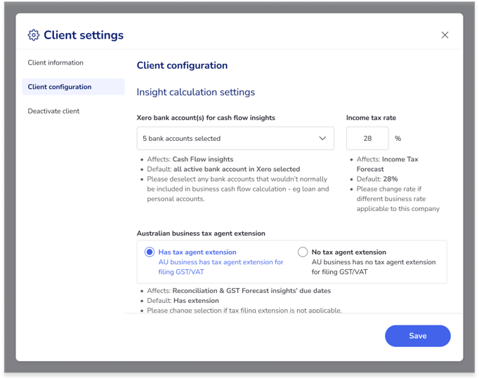 How to manage a client’s settings